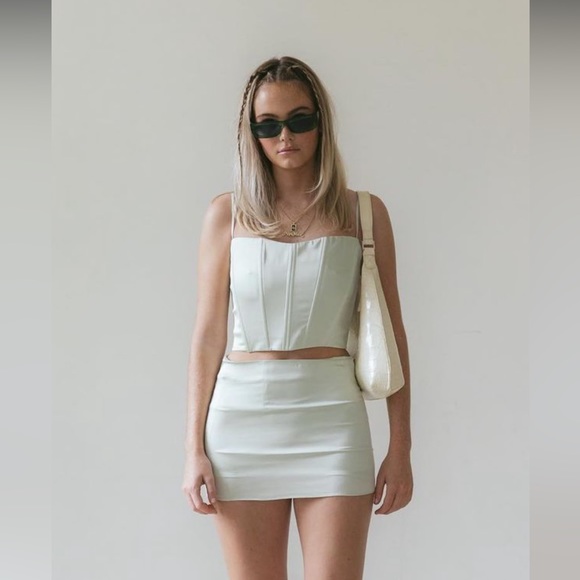 Aritzia | Skirts | Silk Mini Skirt And Corset Matching Set | Poshmark